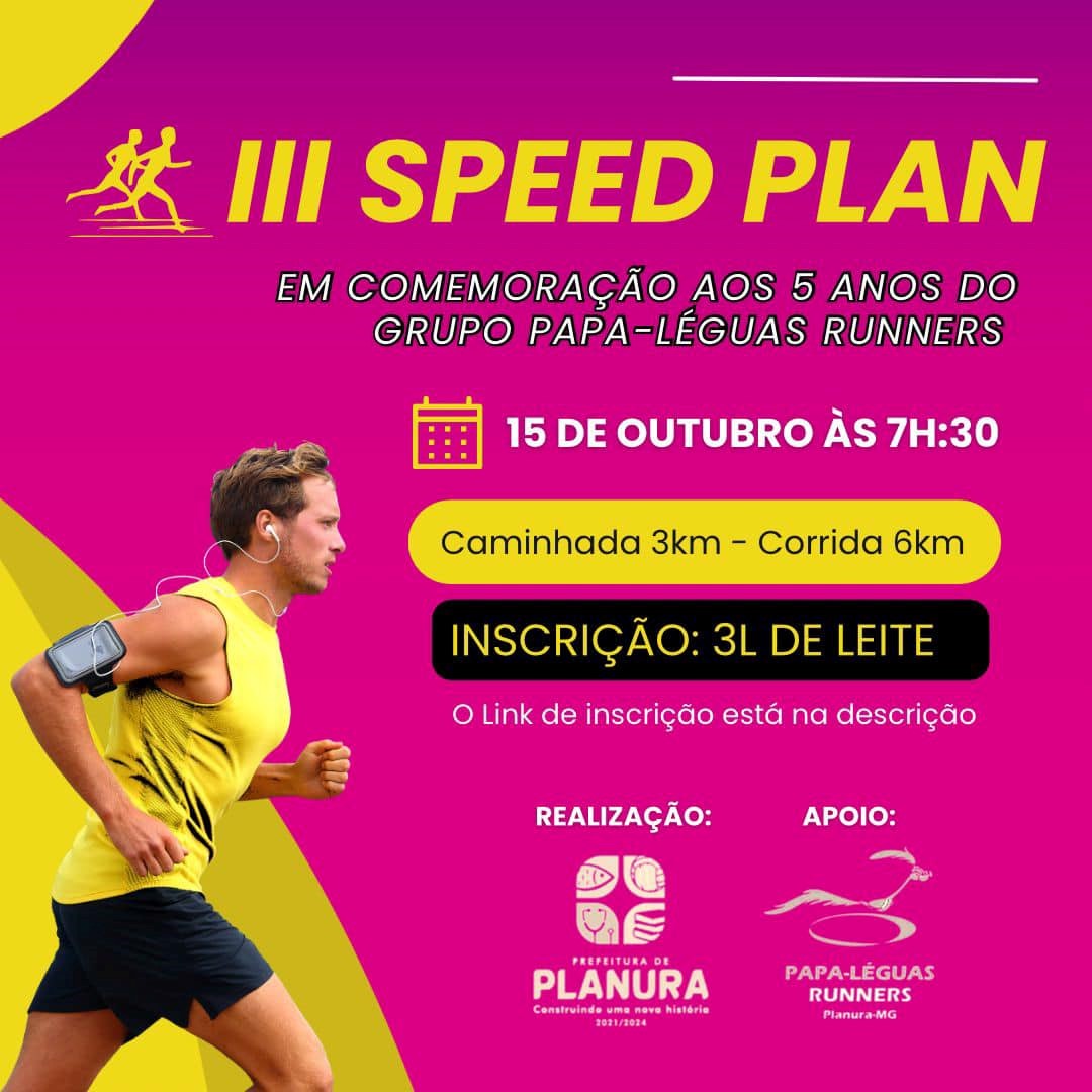 INSCRIÇÕES ABERTAS: III SPEED PLAN - Blog do Portari